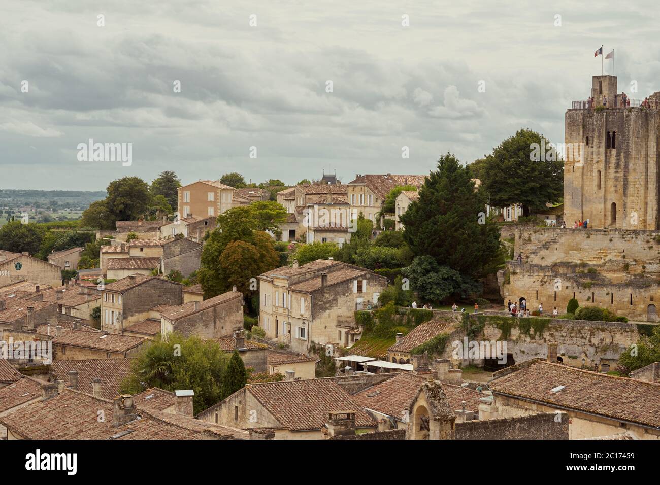 A view of the tower of Chateau du Roy, King's castle in the tiny city ...