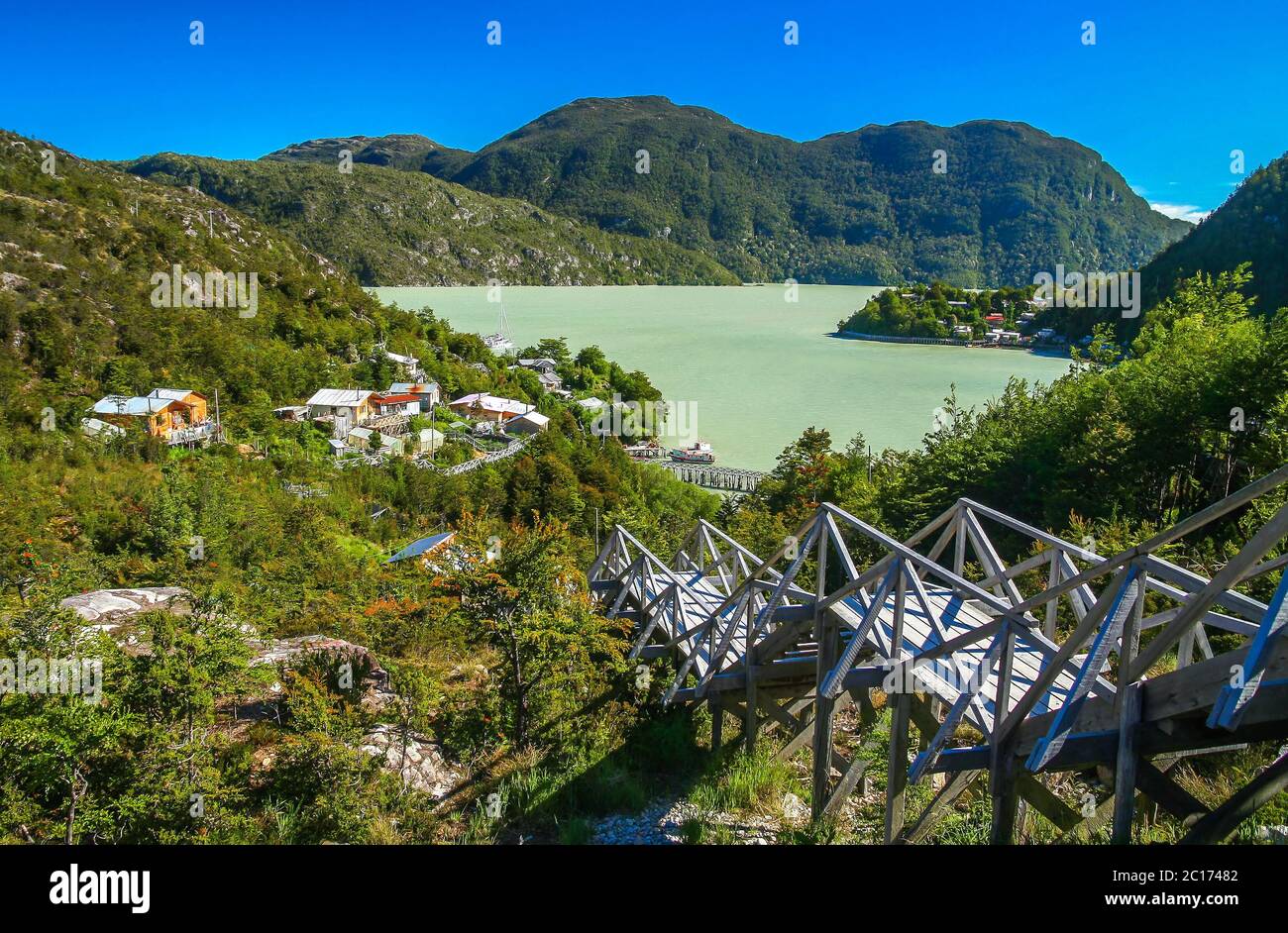 Caleta Tortel town Stock Photo - Alamy