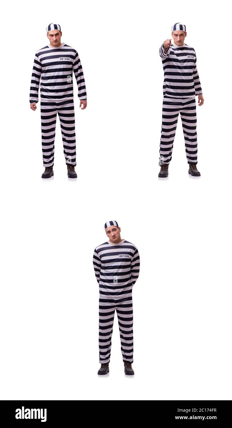 Man prisoner isolated on white background Stock Photo - Alamy