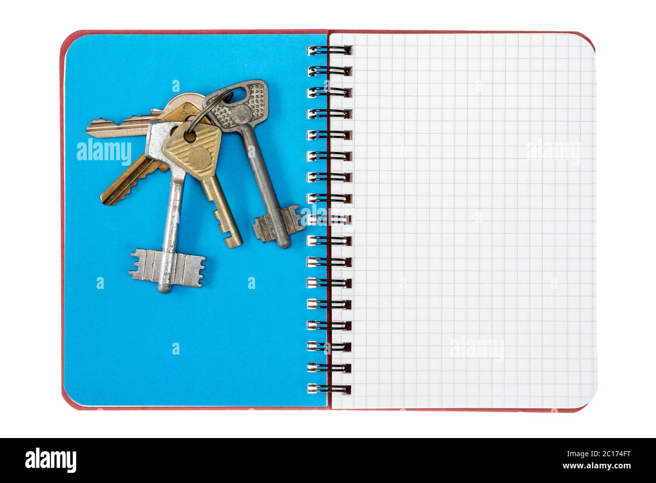 Blank notebook and bunch of keys Stock Photo - Alamy
