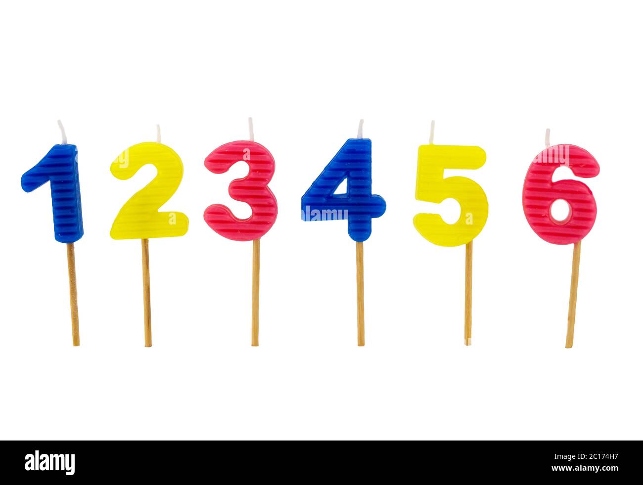 Number birthday candles isolated on white background Stock Photo - Alamy
