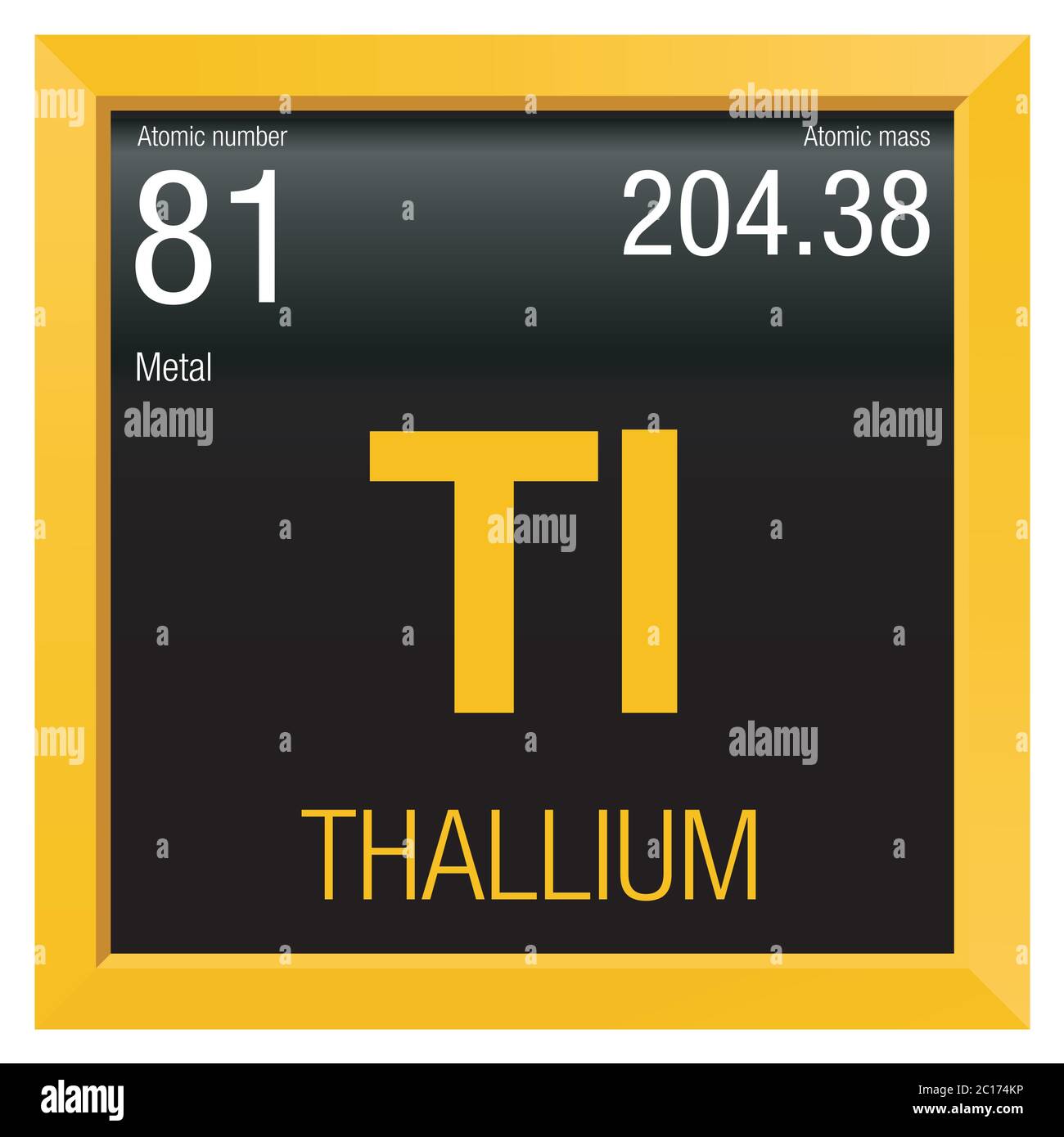 Thallium symbol. Element number 81 of the Periodic Table of the ...