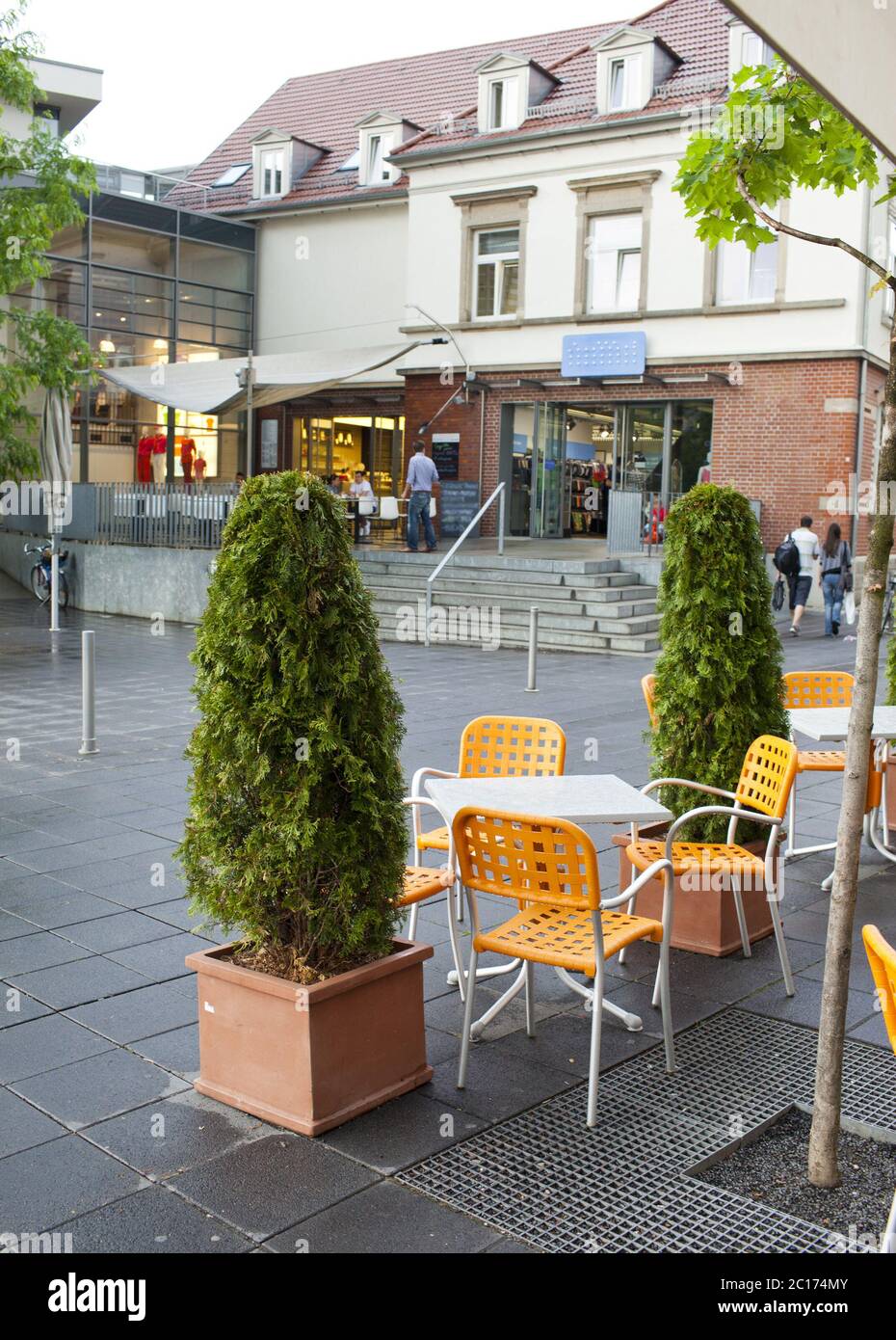 Open air restaurant on the city street in the center of the town Stock ...