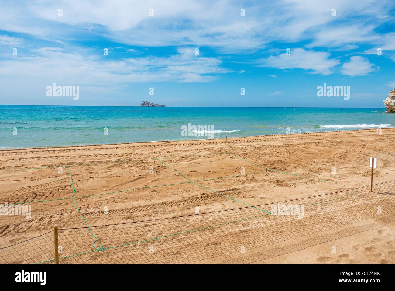 Empty closed beaches in Benidorm due to the Coronavirus pandemic ...