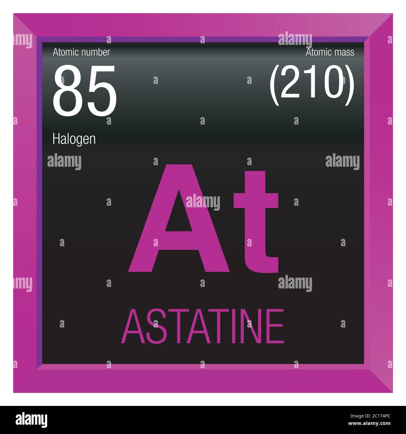 Astatine symbol. Element number 85 of the Periodic Table of the ...