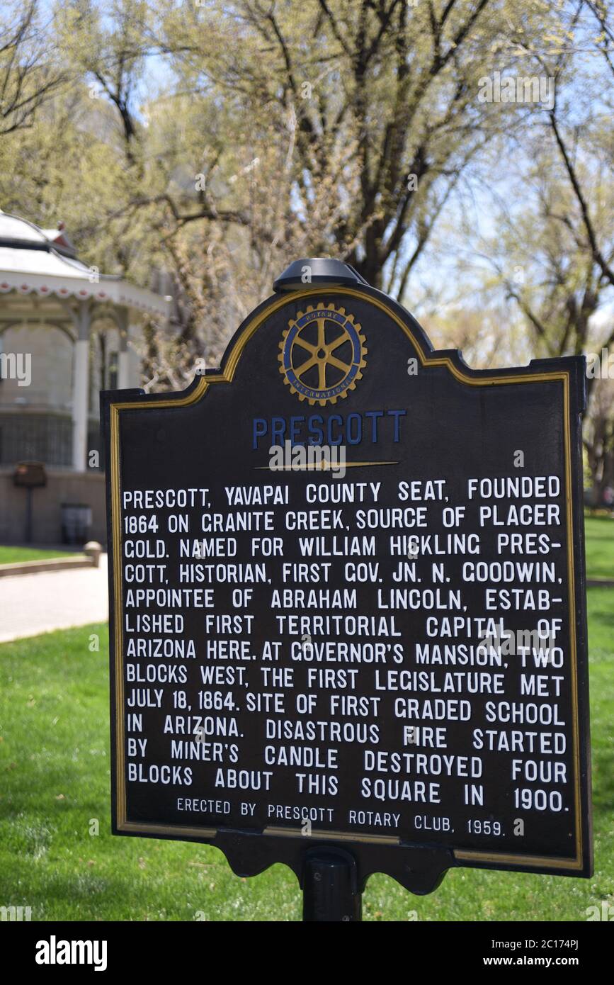 Prescott, Arizona. U.S.A. April 22, 2020. Yavapai county courthouse ...