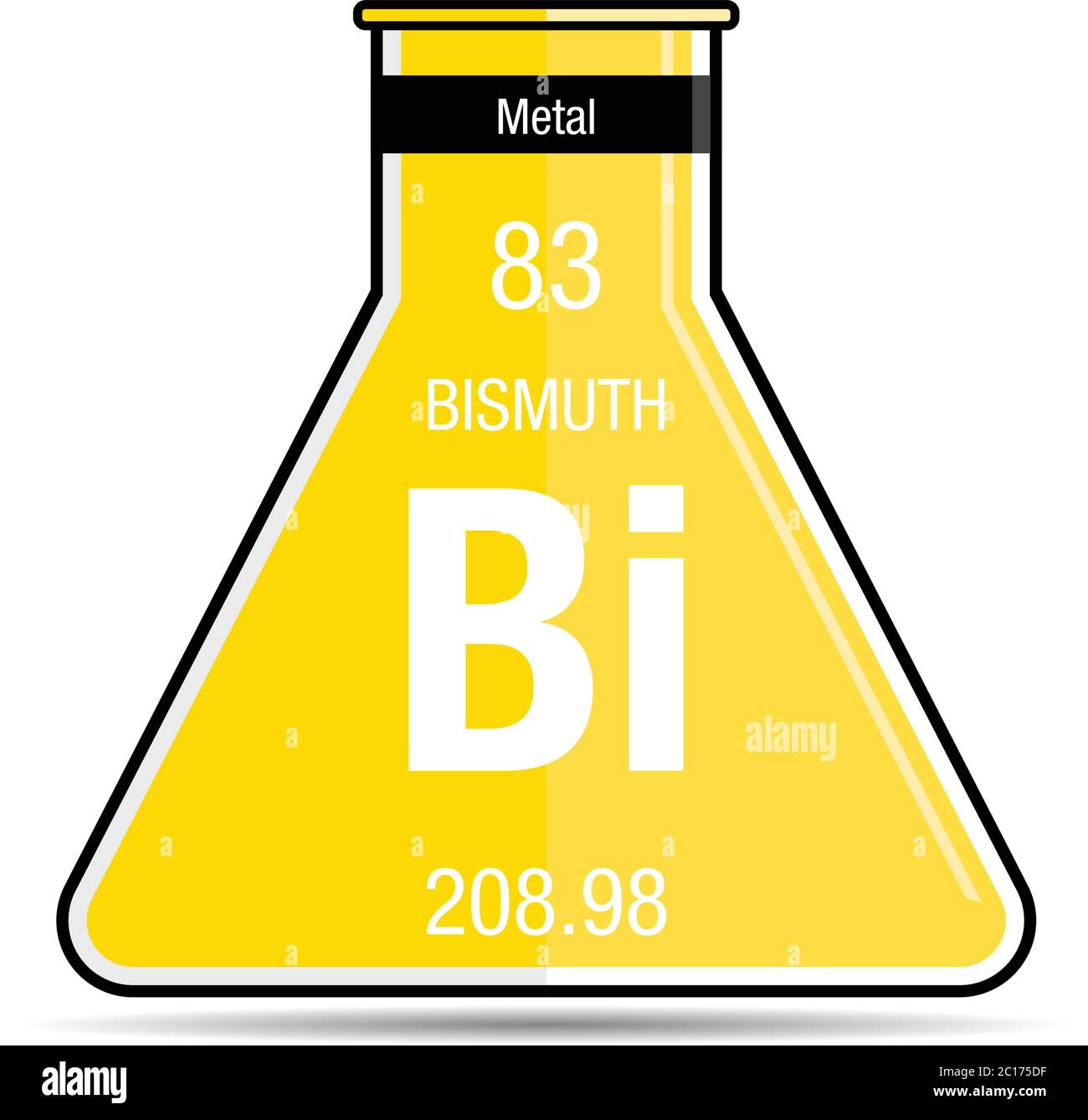 Bismuth symbol on chemical flask. Element number 83 of the Periodic ...