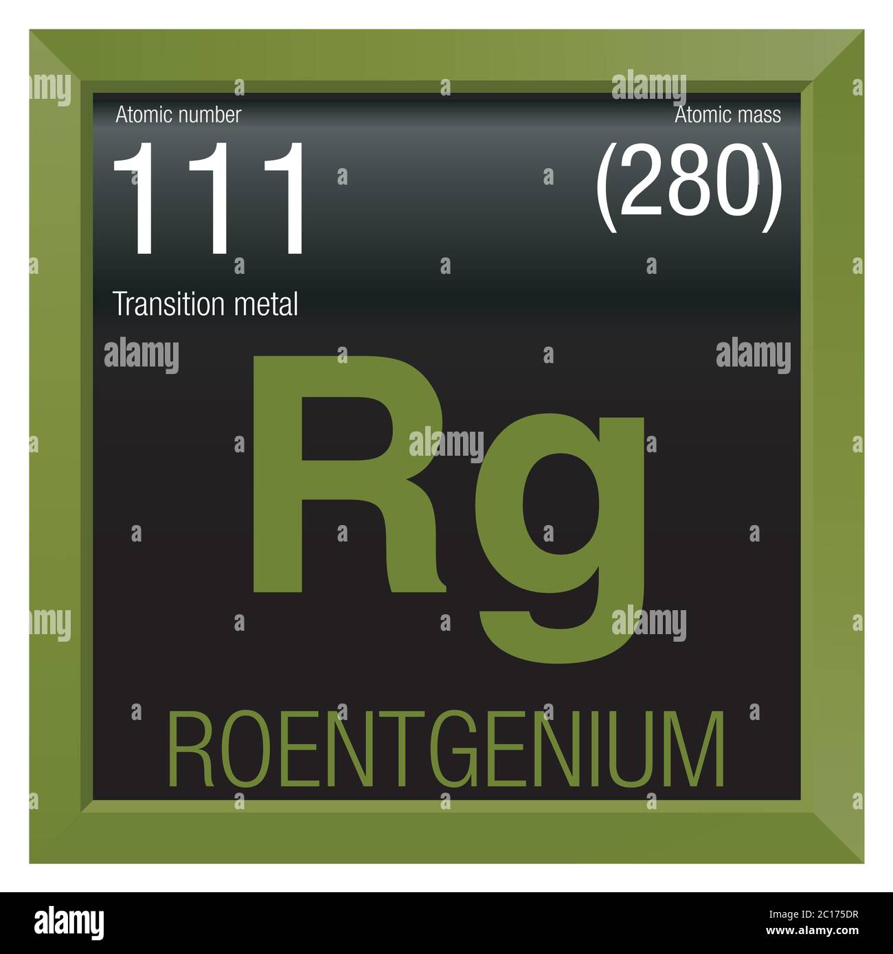 Roentgenium symbol. Element number 111 of the Periodic Table of the ...