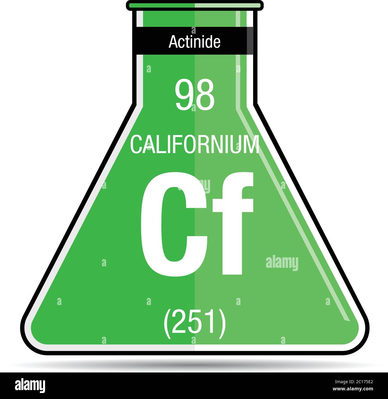 Californium symbol on chemical flask. Element number 98 of the Periodic ...