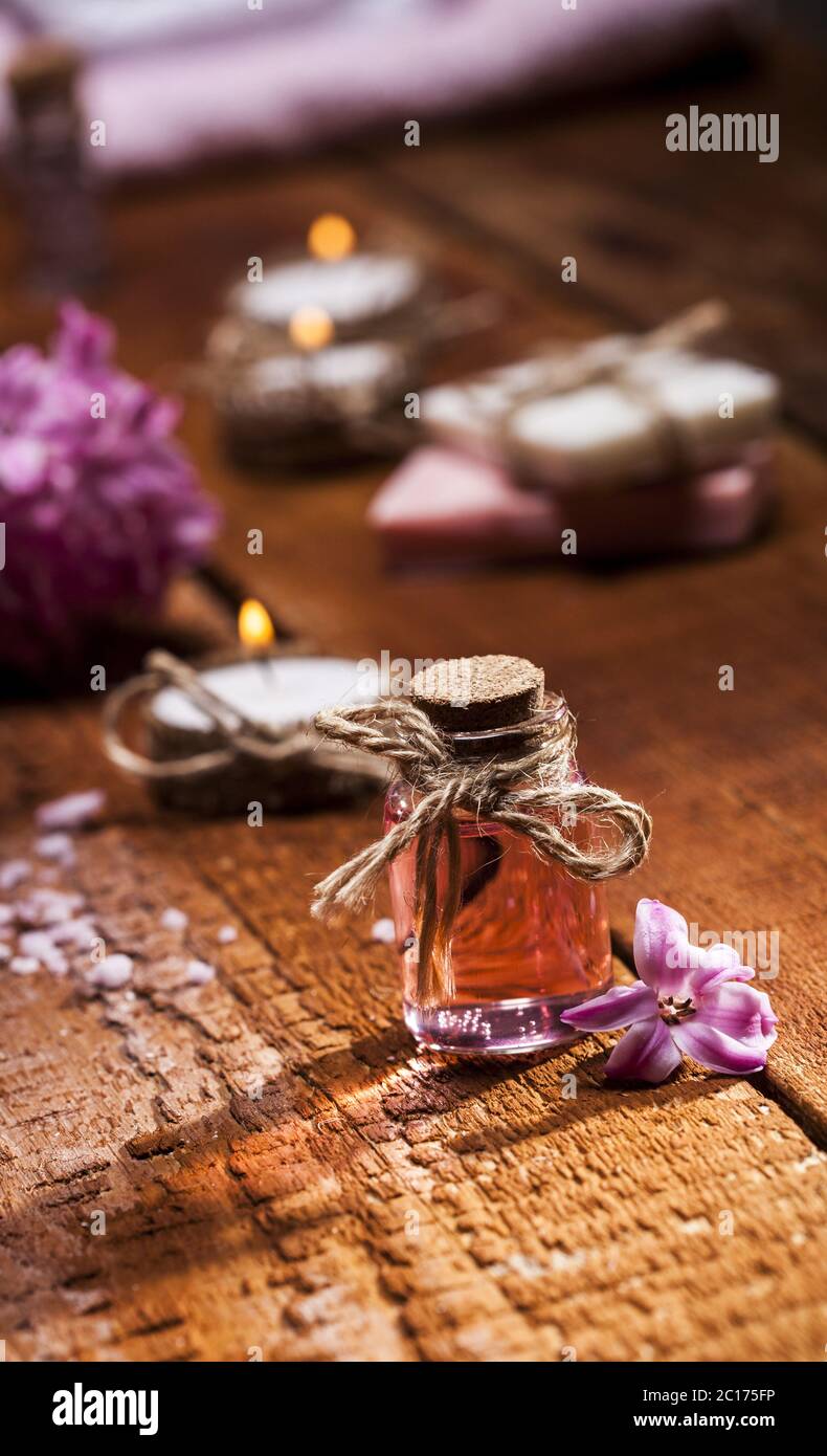 Spa background in range of pink and brown Stock Photo - Alamy