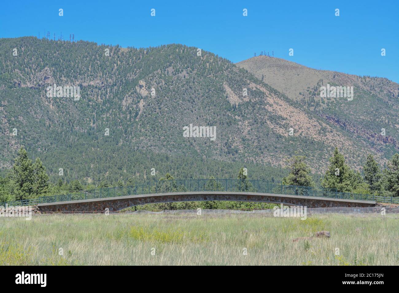 Matt Kelly Urban Trail Bridge pedestrian overpass. Mountainous region ...