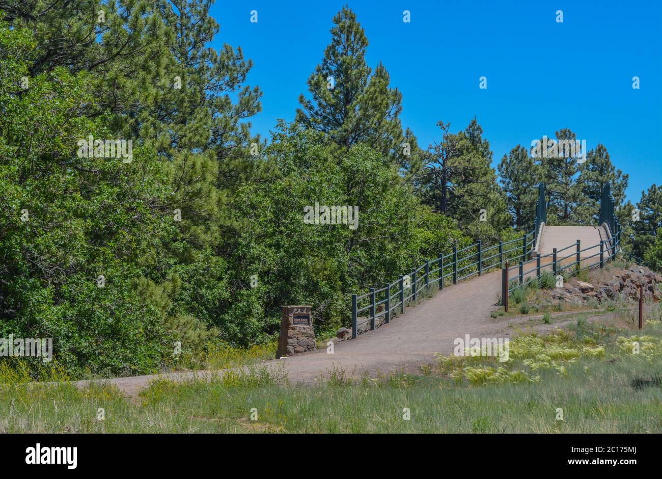 Matt Kelly Urban Trail Bridge pedestrian overpass. Mountainous region ...