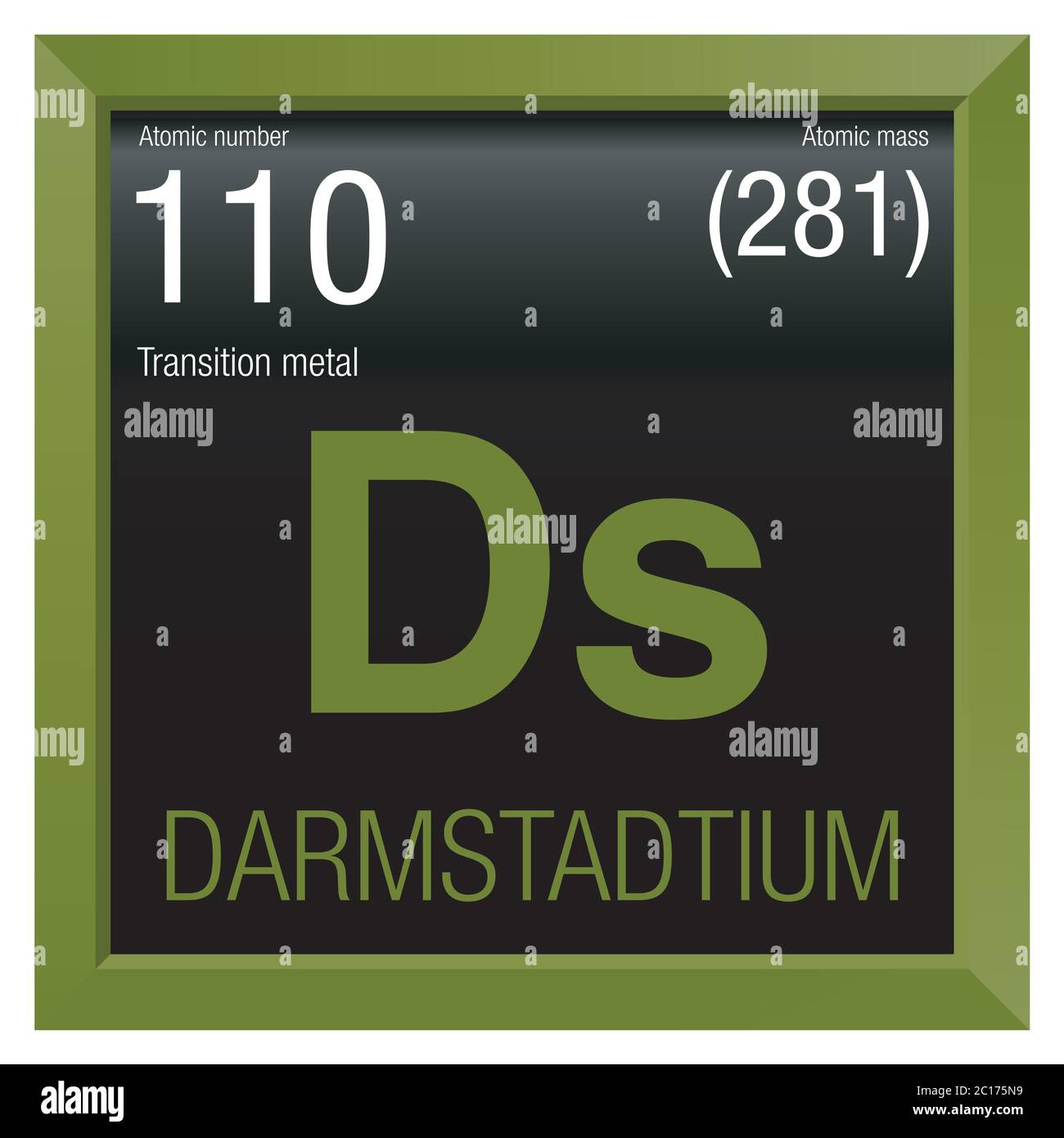 Darmstadtium symbol. Element number 110 of the Periodic Table of the ...