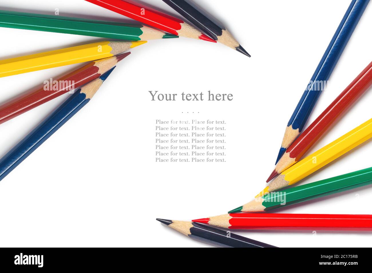 Color pencil with copy space isolated on white background Stock Photo ...