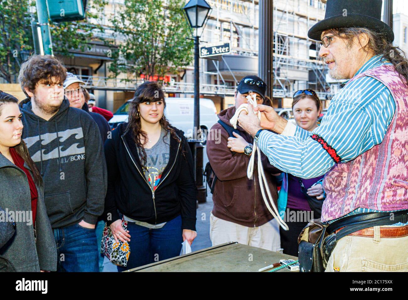 New Orleans Louisiana,French Quarter,St. Peter Street,magician,street ...