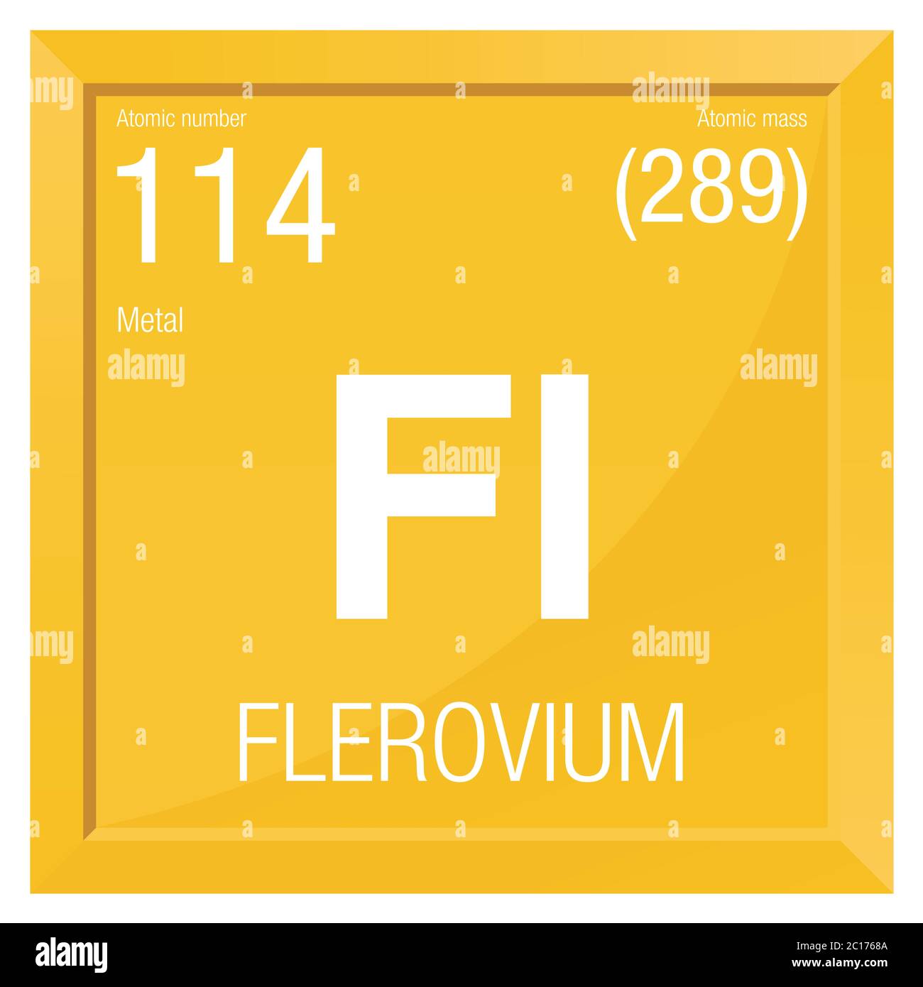 Flerovium symbol. Element number 114 of the Periodic Table of the ...