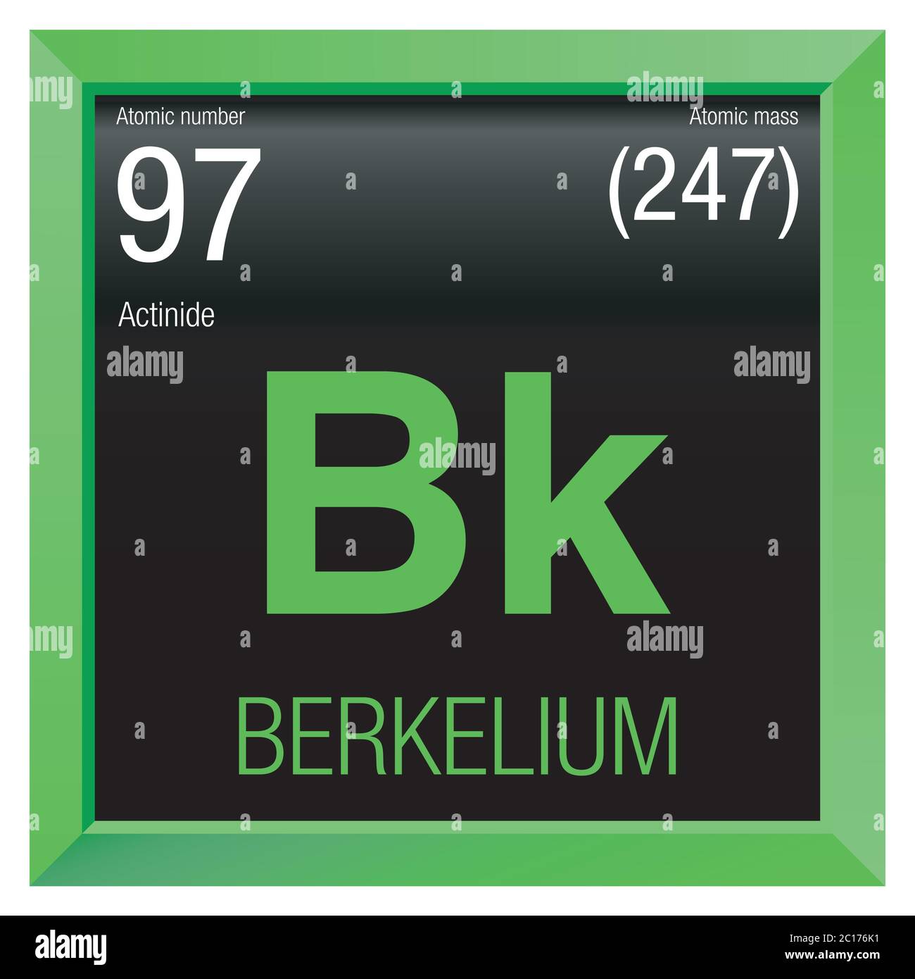 Berkelium symbol. Element number 97 of the Periodic Table of the ...