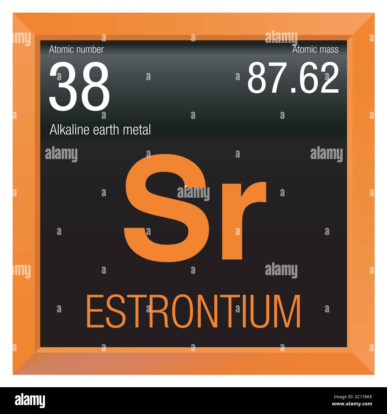 Estrontium symbol. Element number 38 of the Periodic Table of the ...