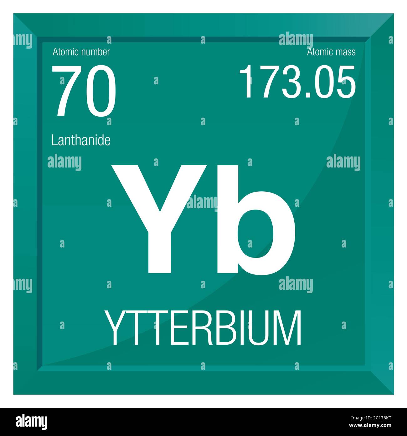 Ytterbium symbol. Element number 70 of the Periodic Table of the ...