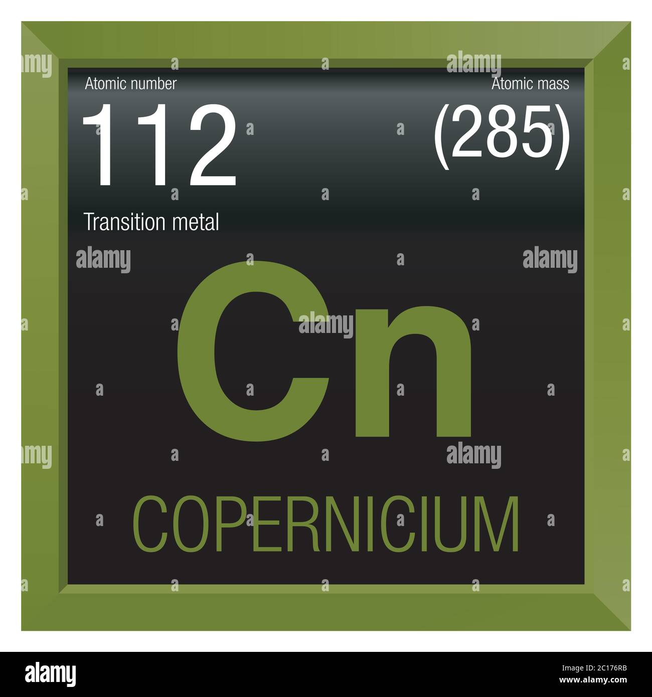 Copernicium symbol. Element number 112 of the Periodic Table of the ...