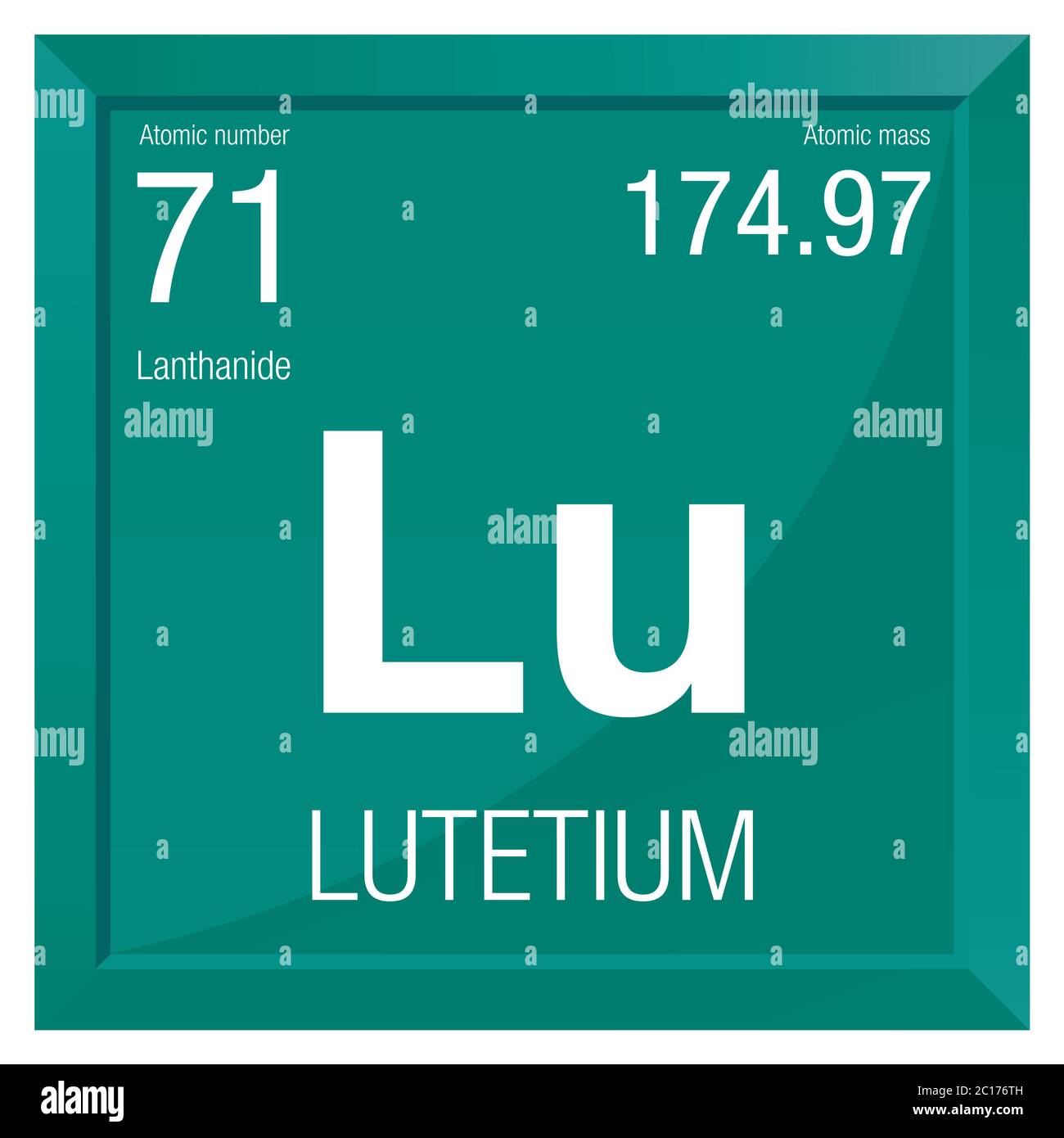 Lutetium symbol. Element number 71 of the Periodic Table of the ...