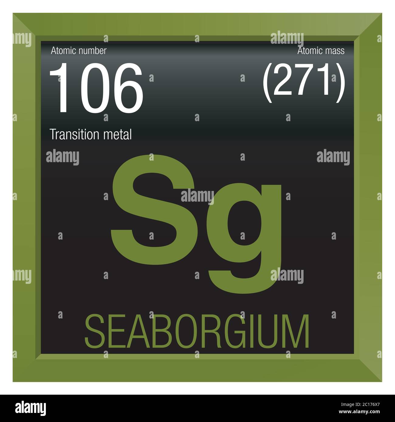 Seaborgium Symbol. Element number 106 of the Periodic Table of the ...