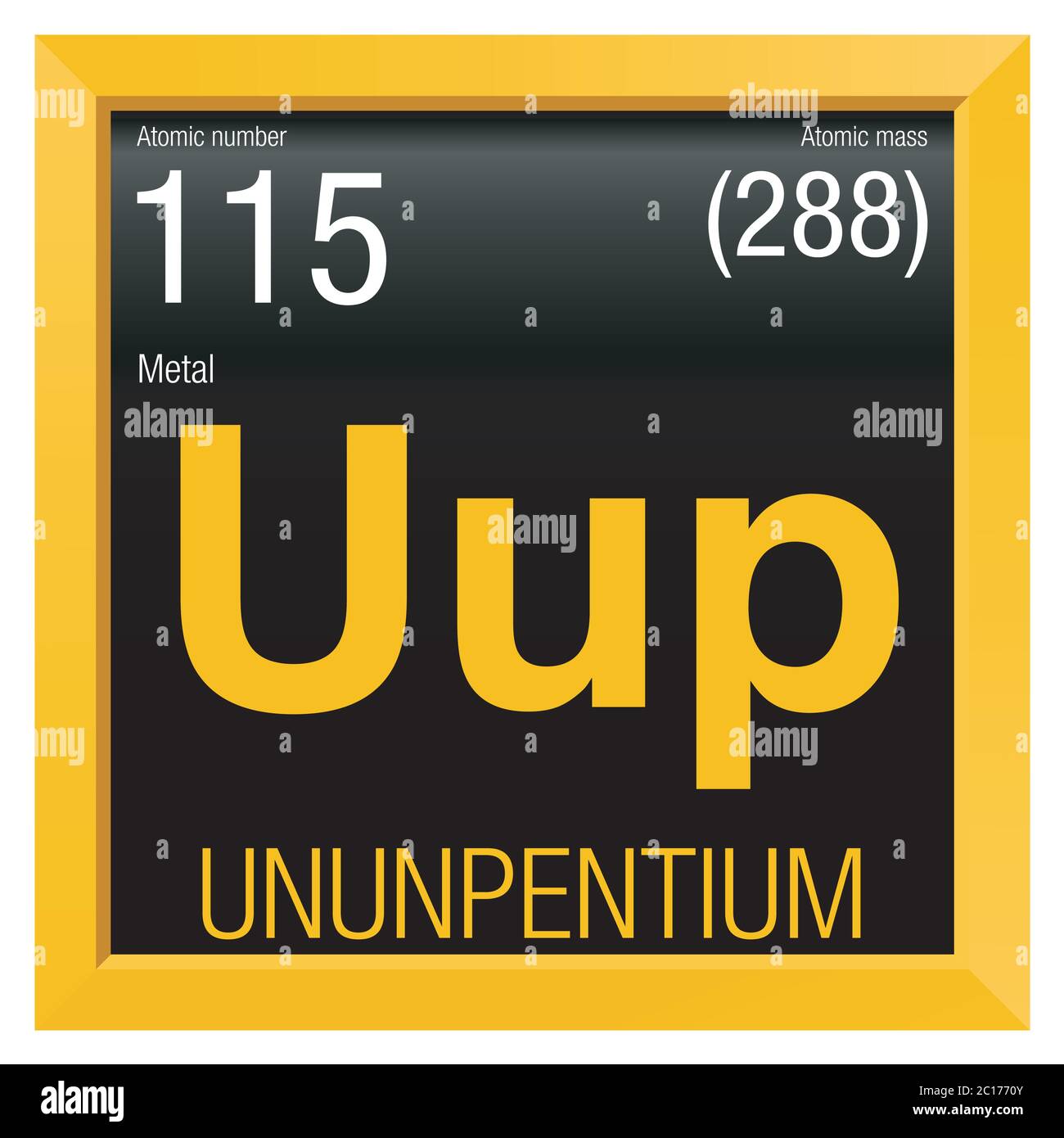 Ununpentium symbol. Element number 115 of the Periodic Table of the ...