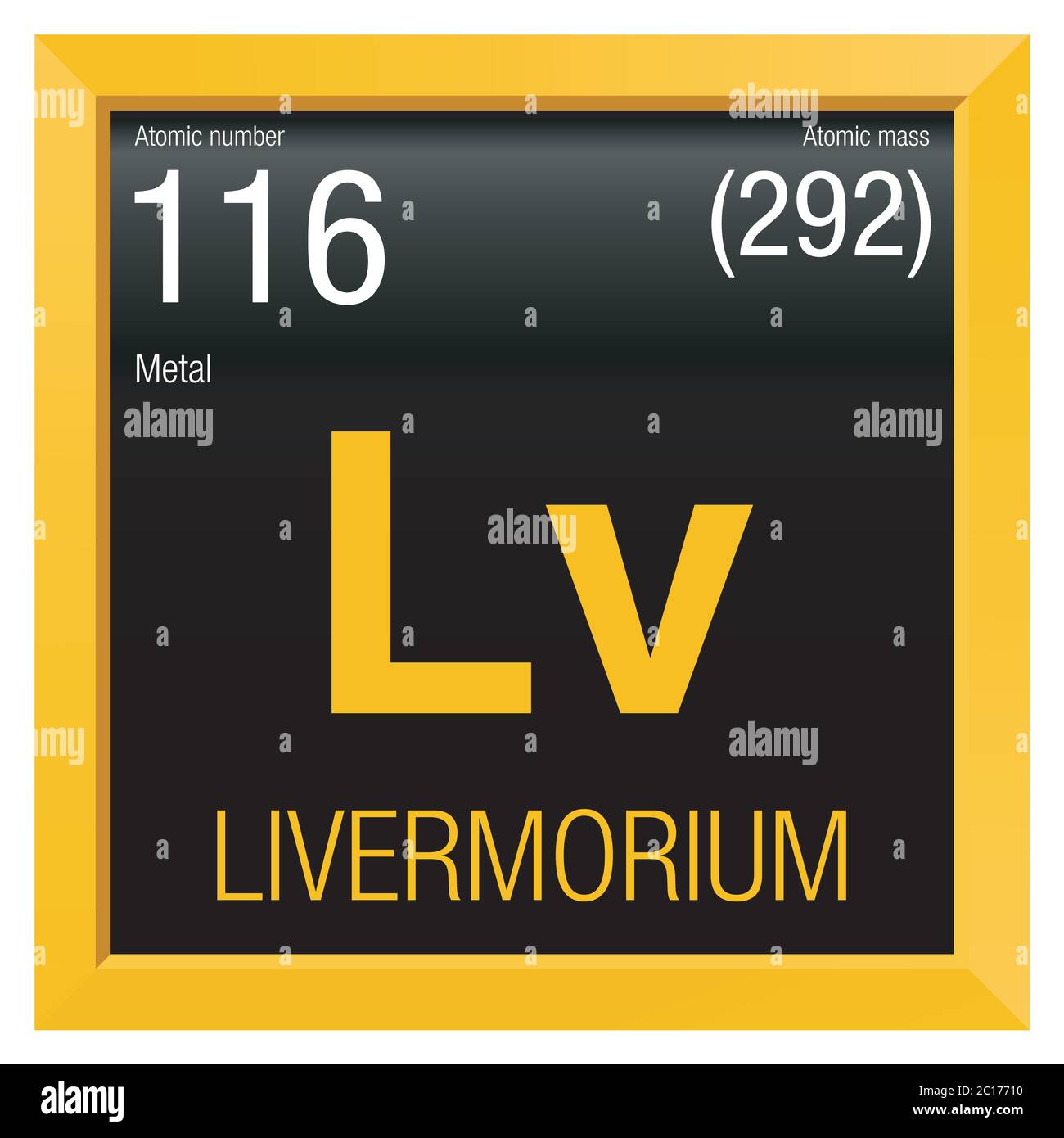 Livermorium symbol. Element number 116 of the Periodic Table of the ...