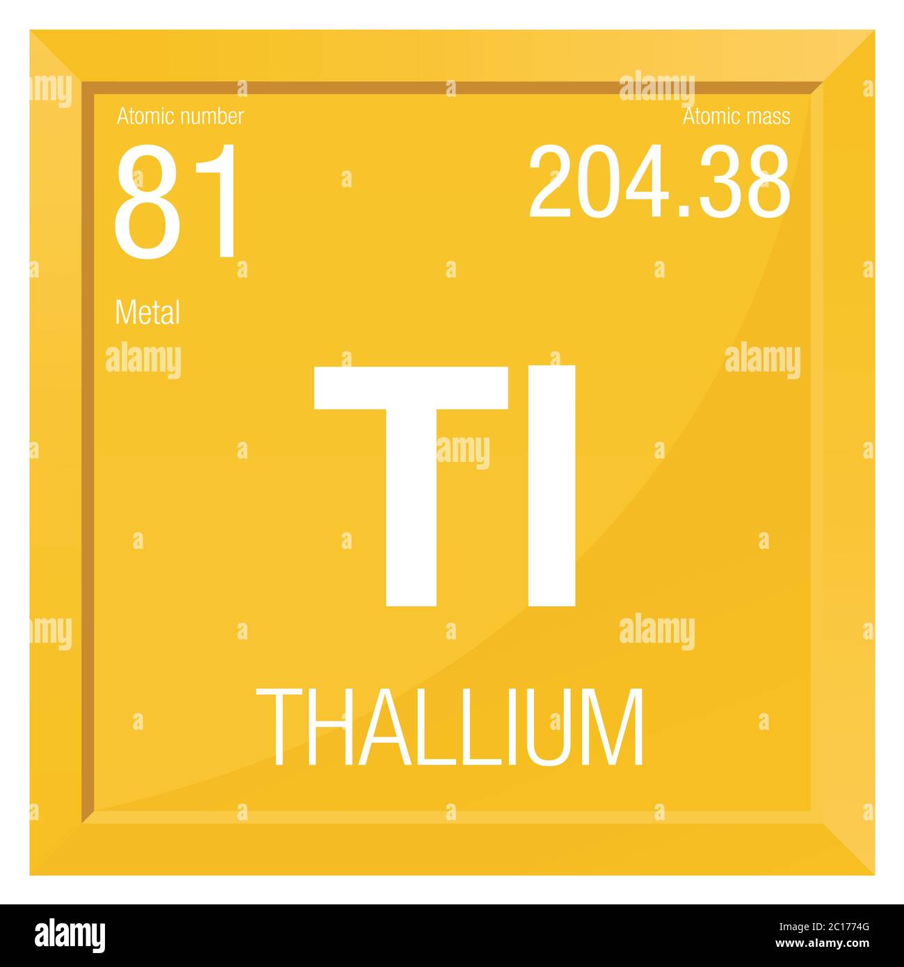 Thallium symbol. Element number 81 of the Periodic Table of the ...
