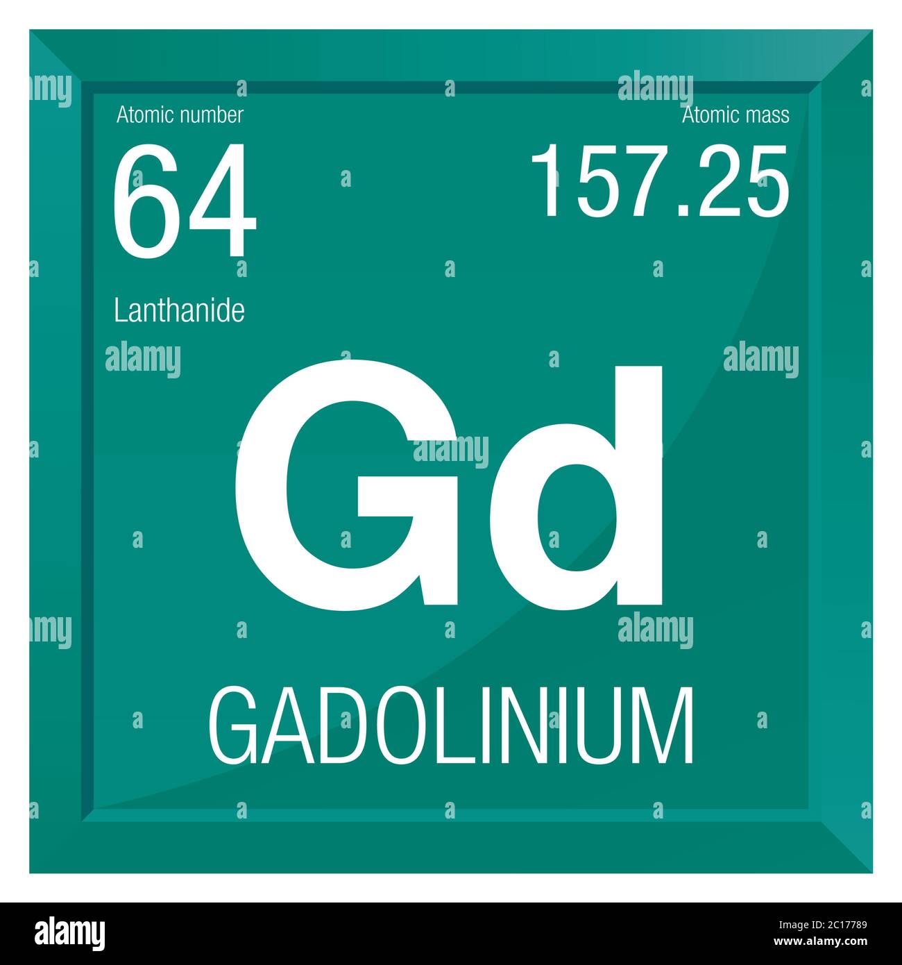 Gadolinium symbol. Element number 64 of the Periodic Table of the ...