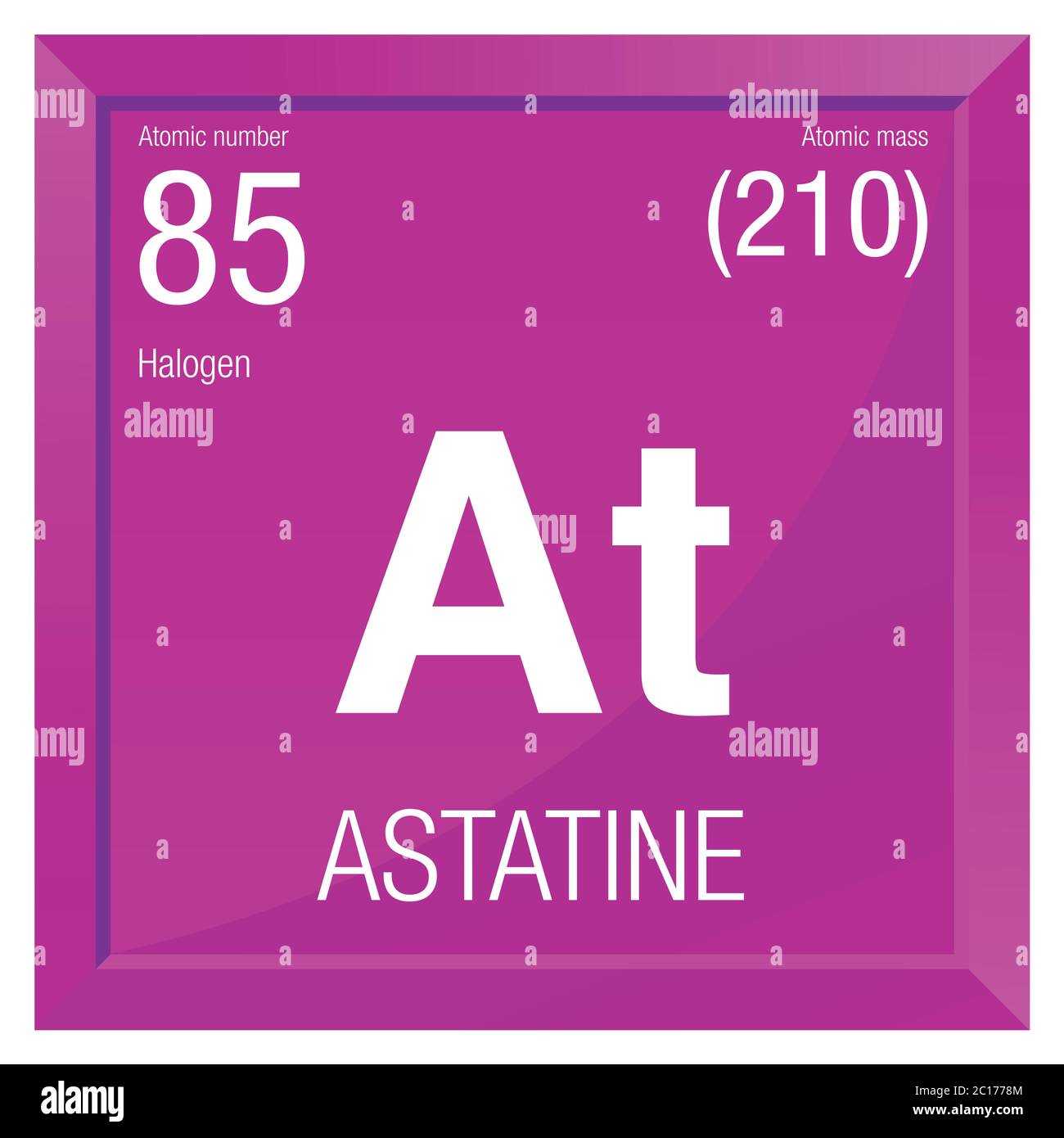 Astatine symbol. Element number 85 of the Periodic Table of the ...