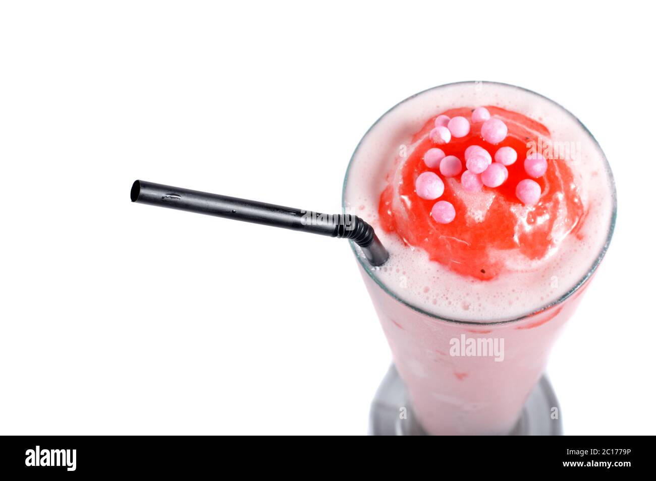 Cream straw strawberry milkshake hi-res stock photography and images ...