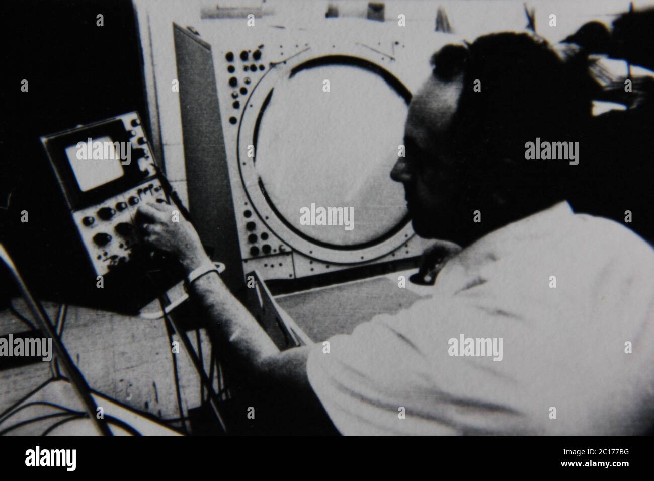 Fine 70s vintage black and white extreme photography of a man watching ...