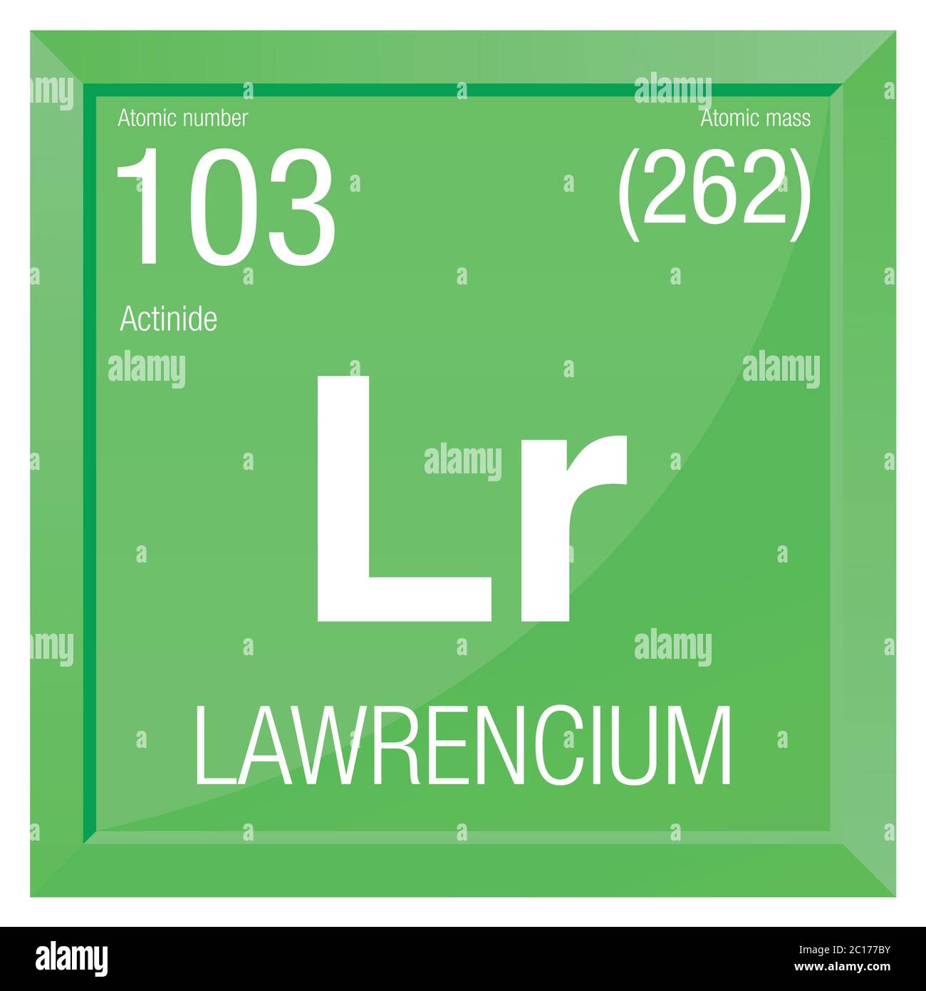 Lawrencium symbol. Element number 103 of the Periodic Table of the ...