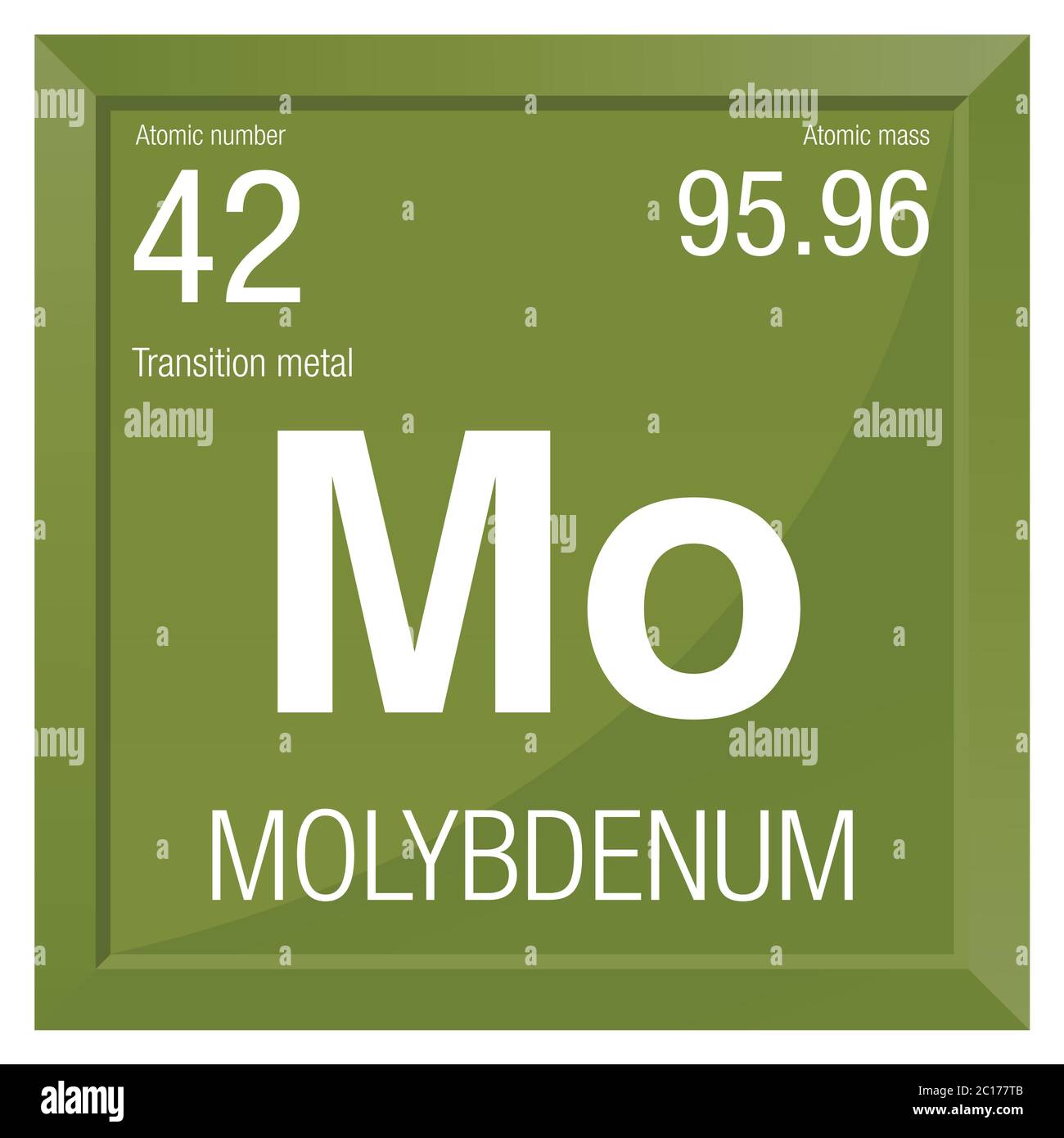 Molybdenum symbol. Element number 42 of the Periodic Table of the ...