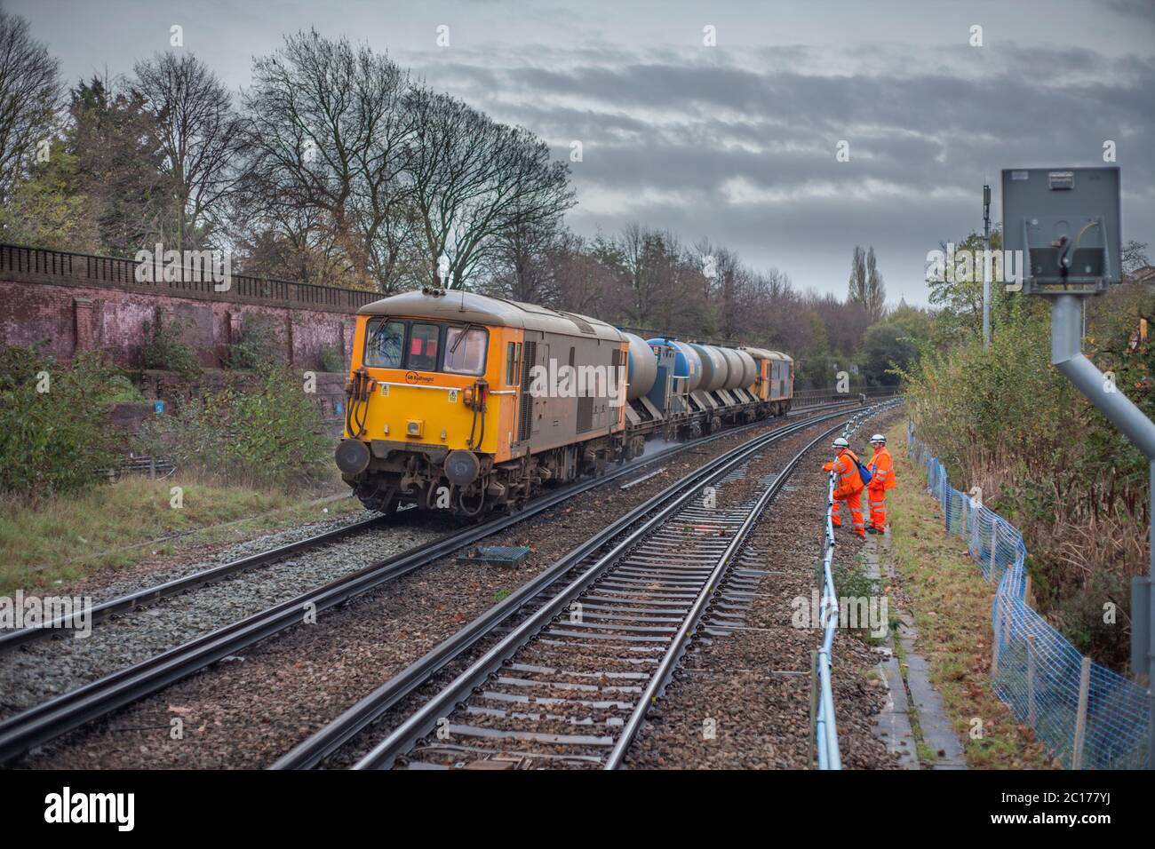 GB Railfreight class 73 dual mode locomotive on the west London line ...