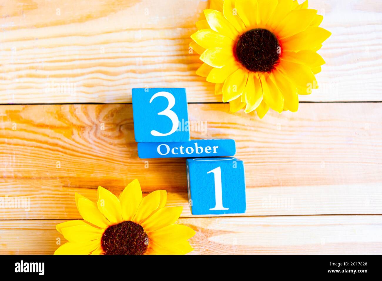 October 31, Number cube design in rural concept. Copy space for the ...