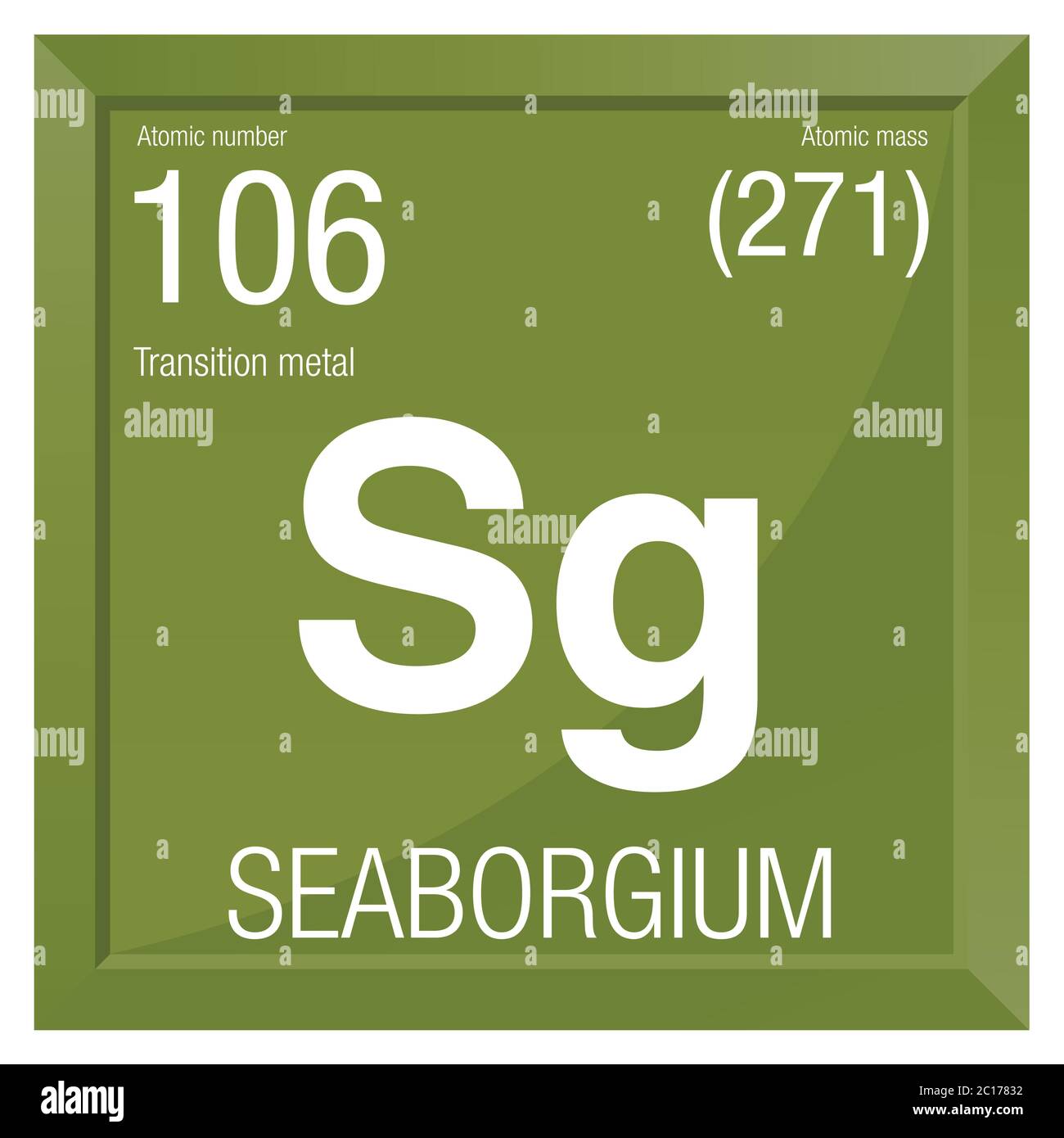 Seaborgium Symbol. Element number 106 of the Periodic Table of the ...