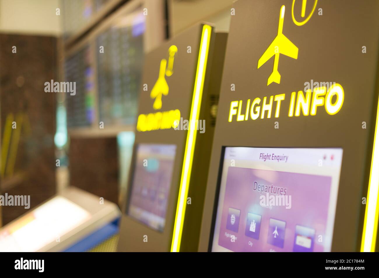 digital screen with flight information Stock Photo - Alamy