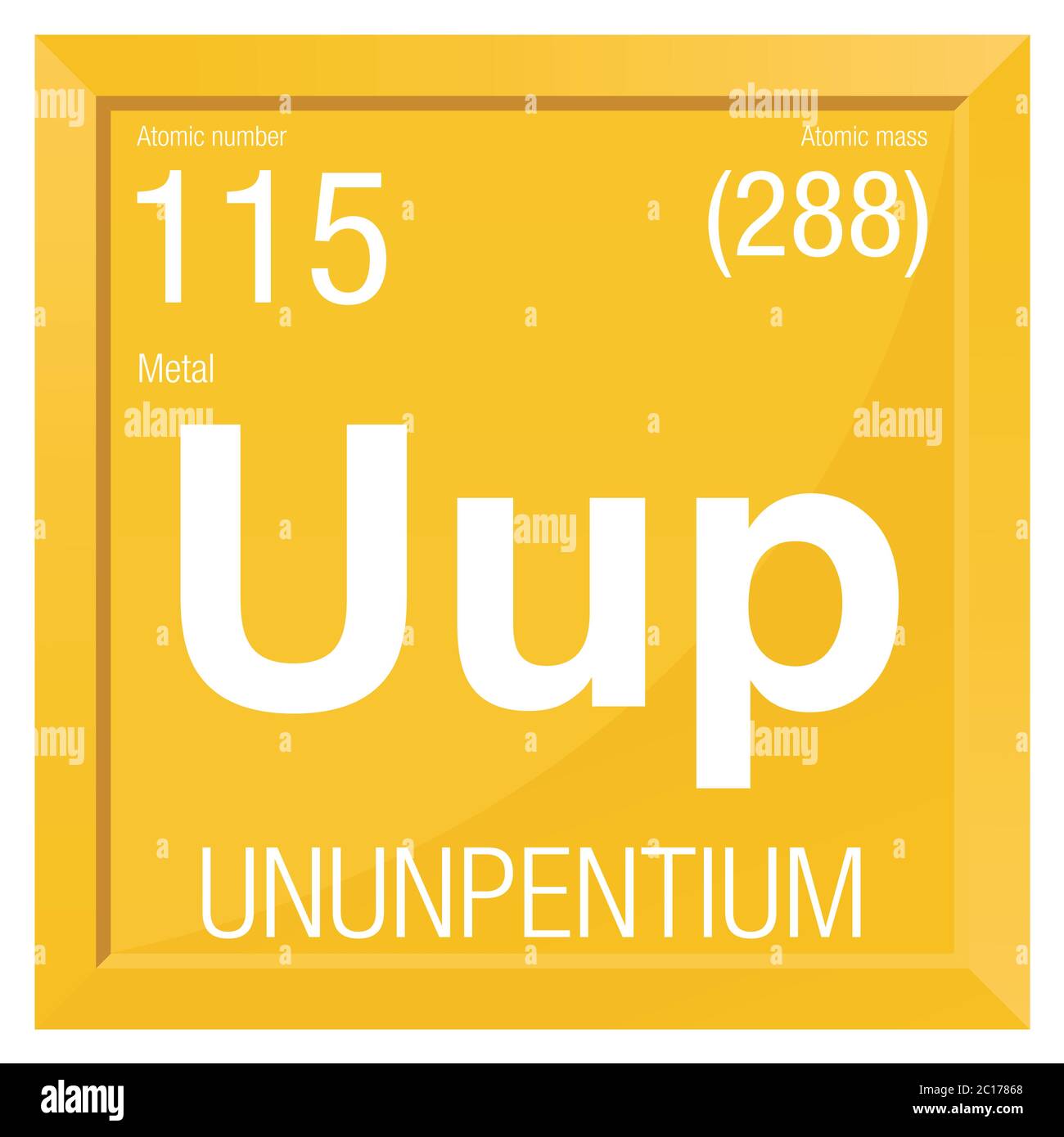 Ununpentium symbol. Element number 115 of the Periodic Table of the ...
