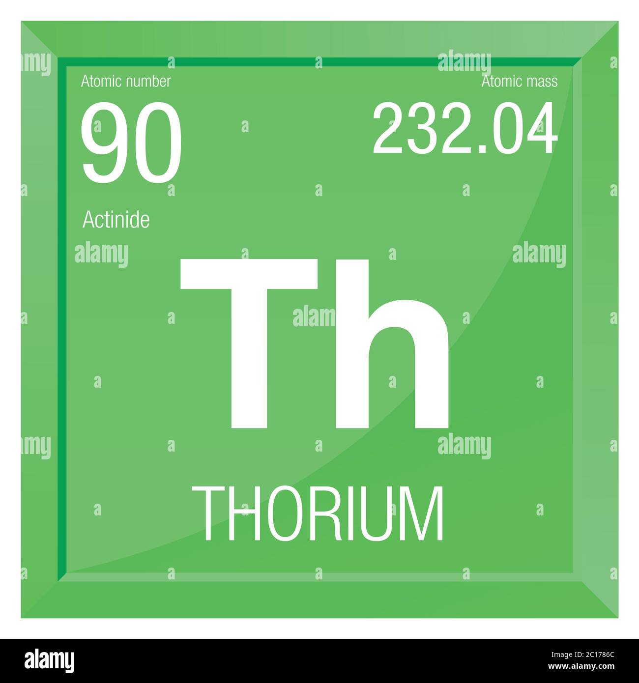 Thorium symbol. Element number 90 of the Periodic Table of the Elements ...