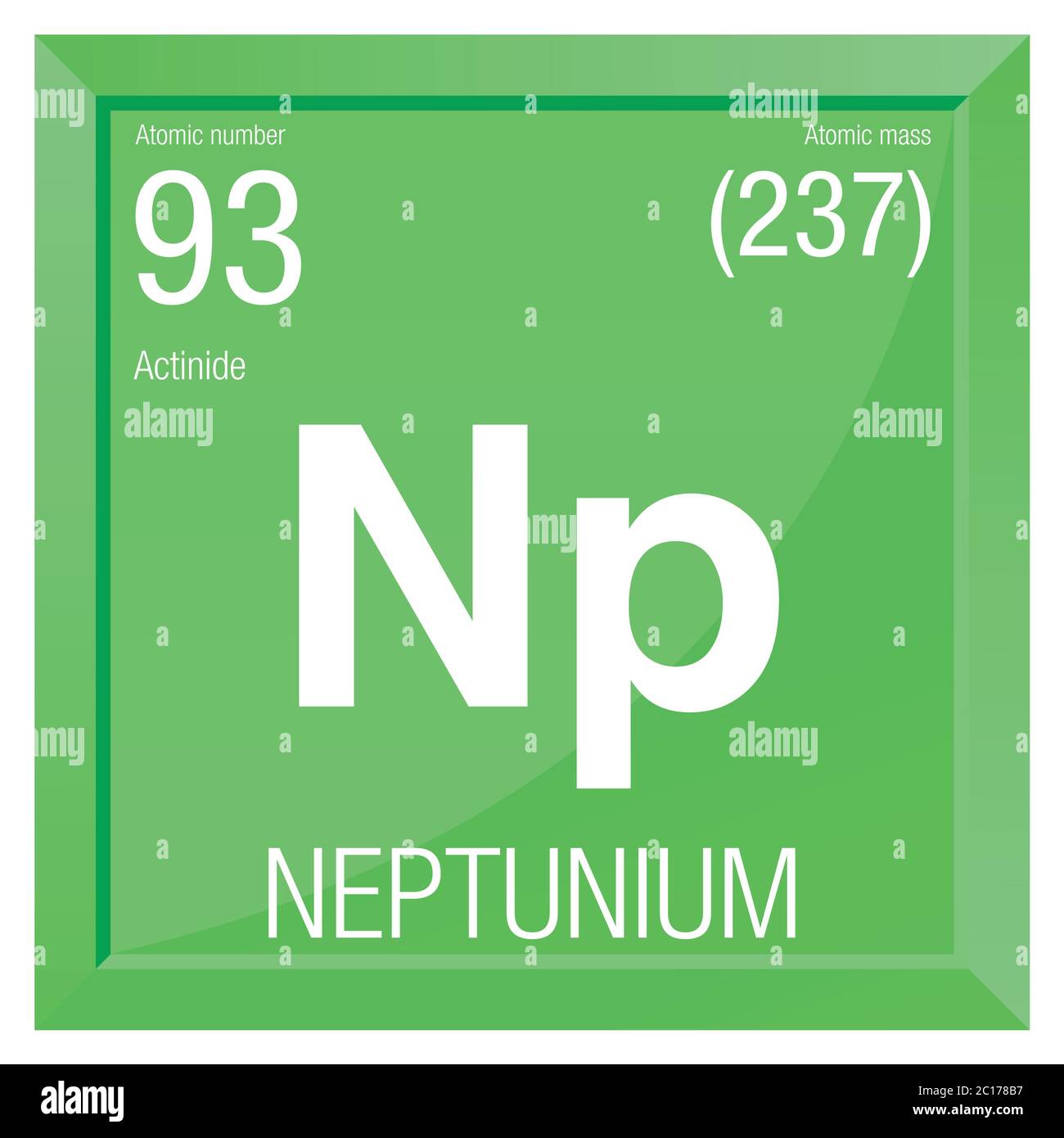 Neptunium symbol. Element number 93 of the Periodic Table of the ...