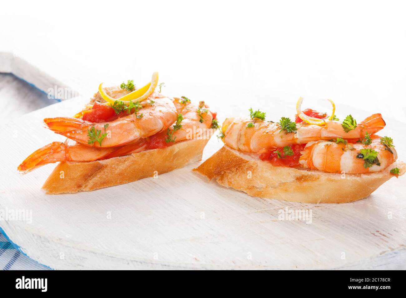 Delicious shrimp starters Stock Photo - Alamy