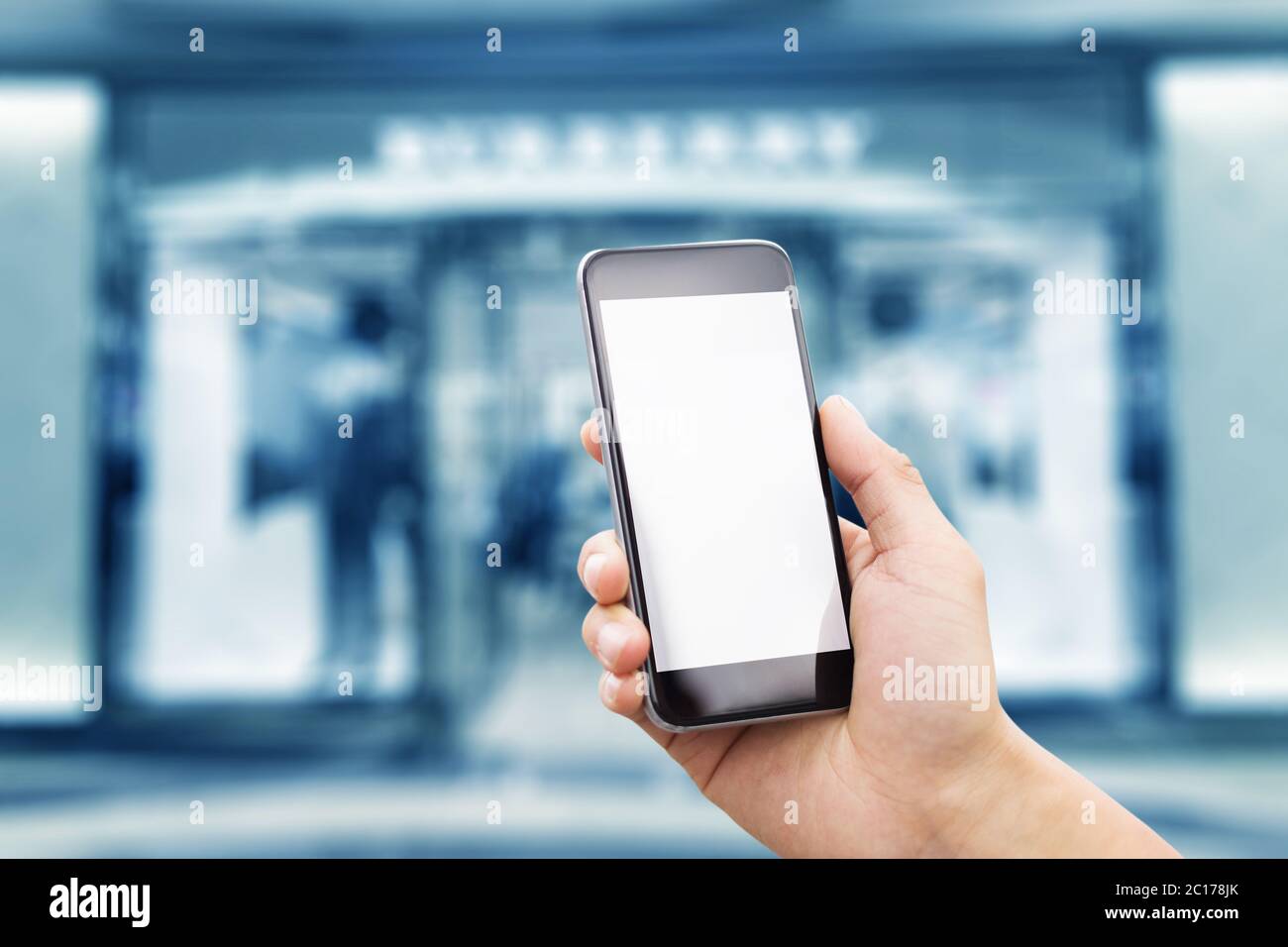 mobile phone with display window of fashion Stock Photo - Alamy