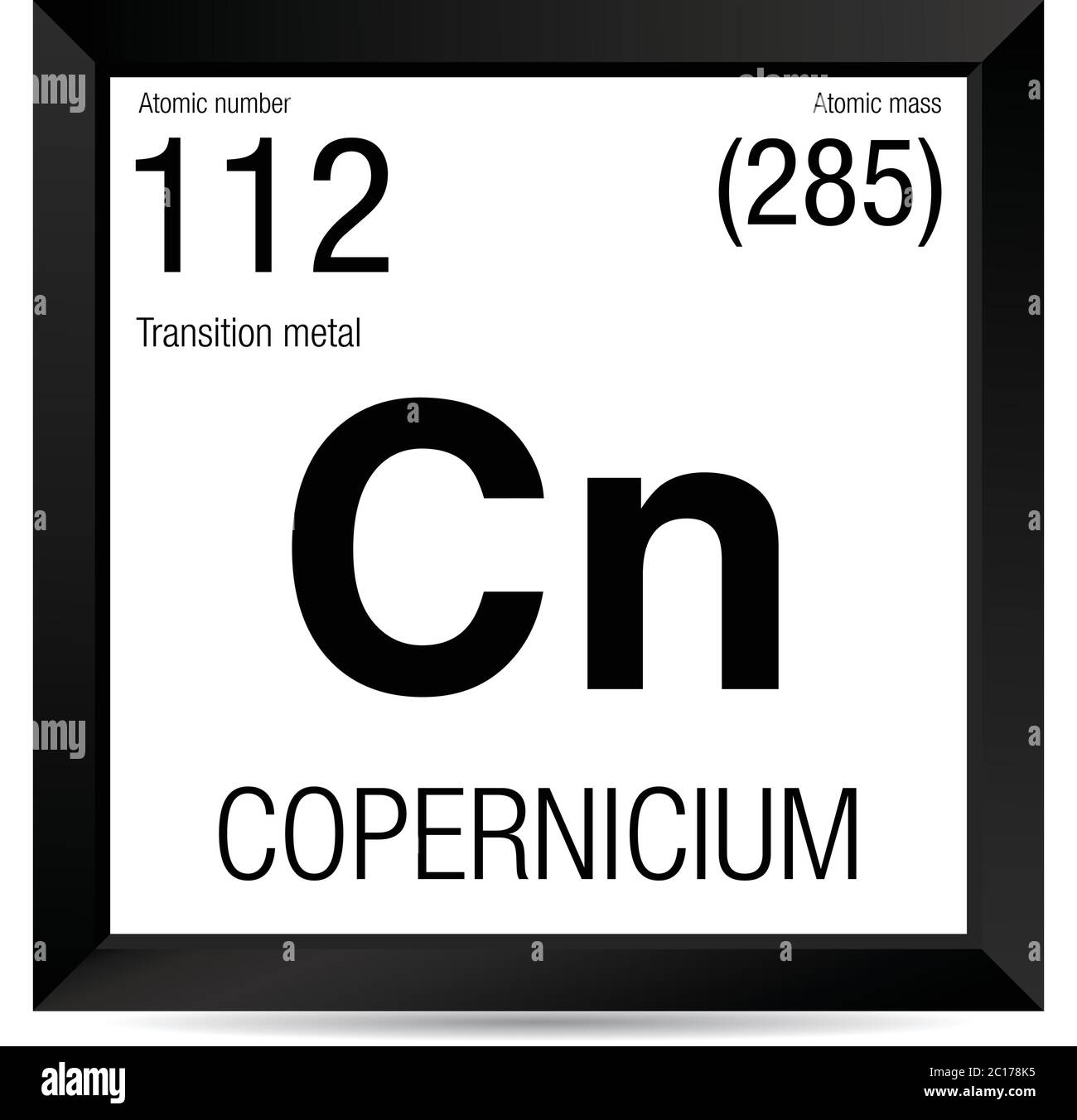 Copernicium symbol. Element number 112 of the Periodic Table of the ...