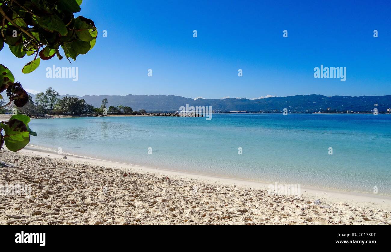 Stunning Caribbean Sea, north of Jamaica, Montego Bay. Bright colors ...