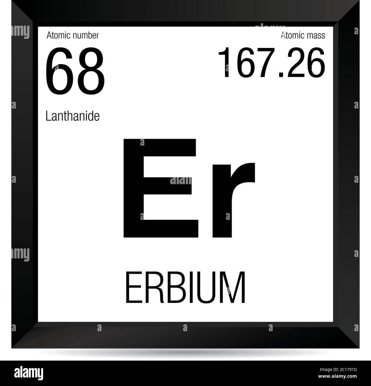 Erbium Periodiske System Symbol Chemical Element Erbium Hi Res Stock