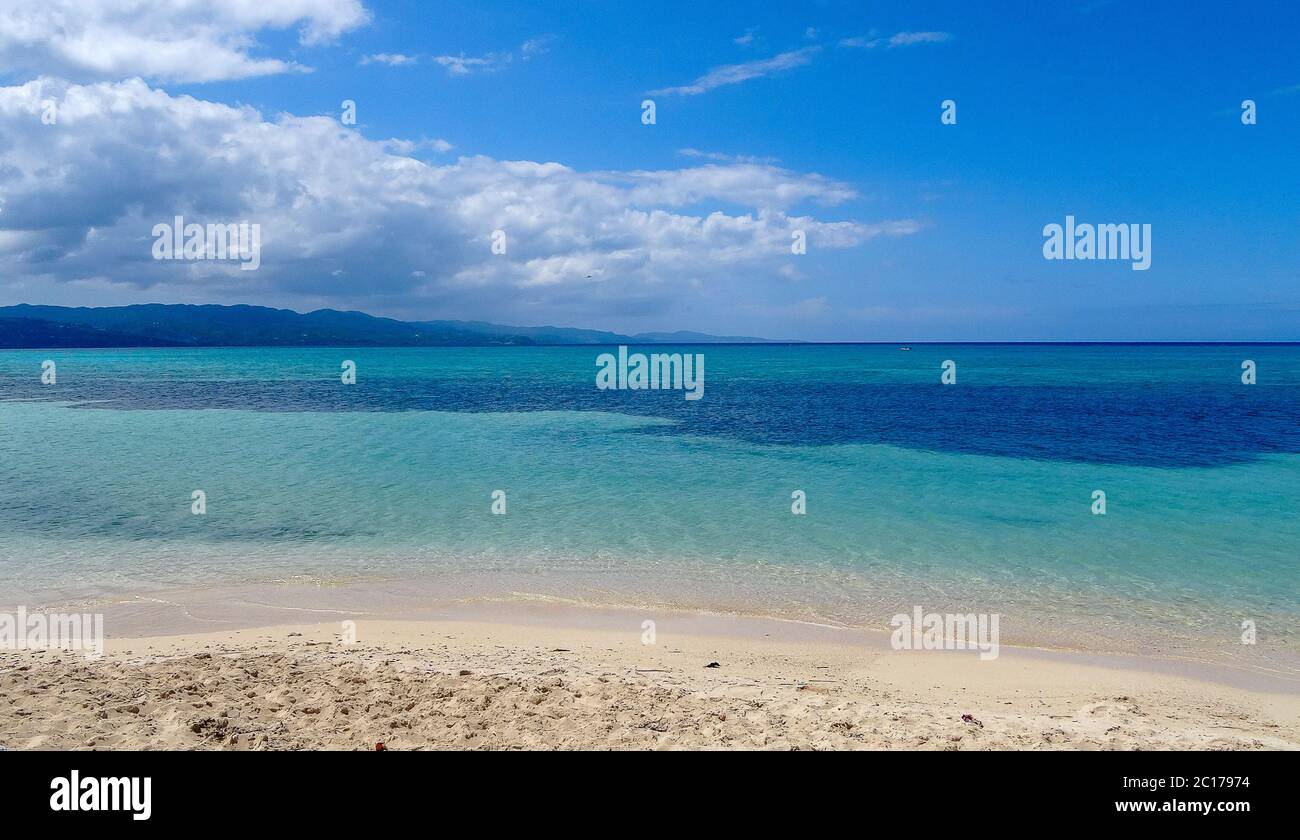 Stunning Caribbean Sea, north of Jamaica, Montego Bay. Bright colors ...