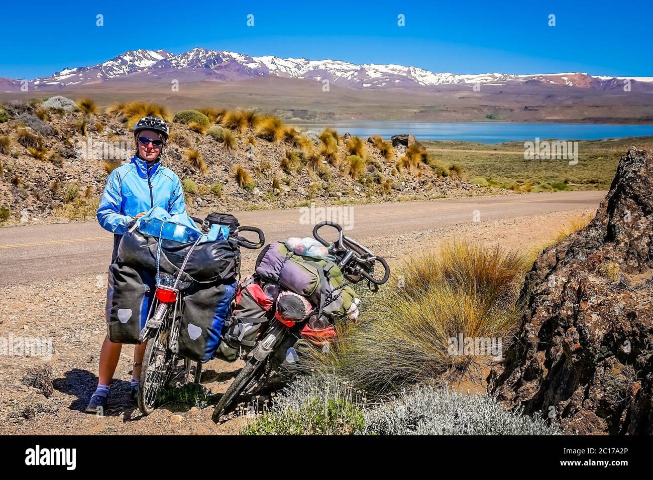 Cyclist on a break Stock Photo - Alamy