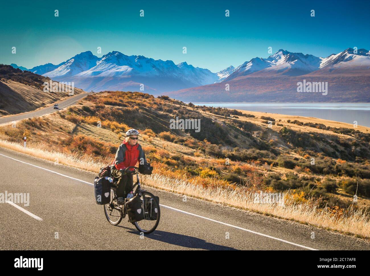 Cycle touring in New Zealand Stock Photo - Alamy